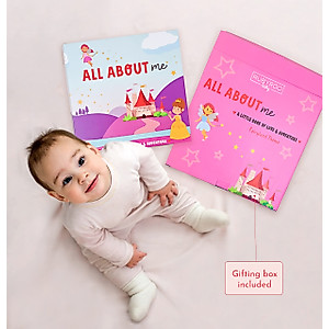 RubyRoo Baby Memory Book with Matching Milestone Stickers - First 5 Years Photo Album Scrapbook Journal for Baby Girl - Pregnancy Gift for Baby Shower & Registry Idea - Fairyland