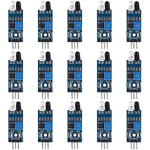 ALMOCN 15PCS IR Infrared Obstacle Avoidance Sensor Module 3-Wire for Arduino Raspberry Pi Smart Car Robot