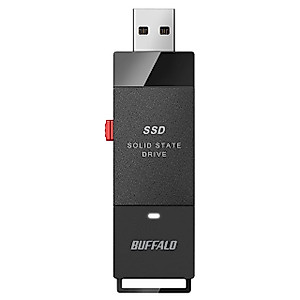BUFFALO External SSD 2TB - Up to 600MB/s - USB-C - USB-A - USB 3.2 Gen 2 (Compatible with PS4 / PS5 / Windows/Mac) - External Solid State Drive Stick - ‎‎SSD-PUT2.0U3B