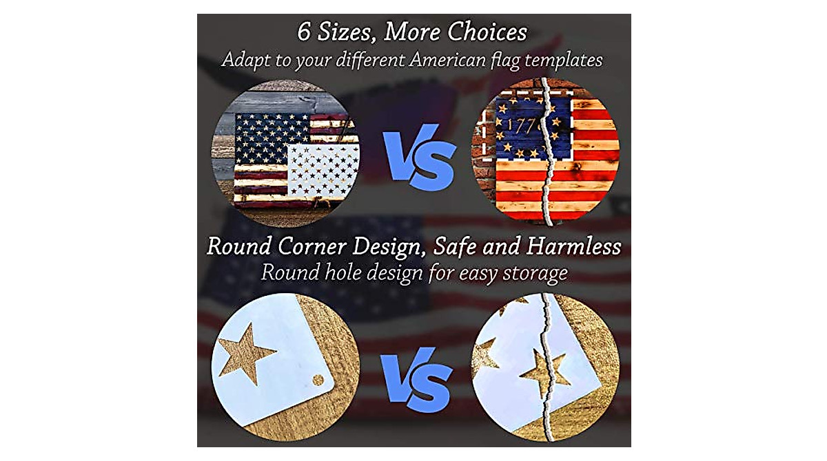 American Flag Stencil Templates | 12 Pack for DIY Patriotic Crafts