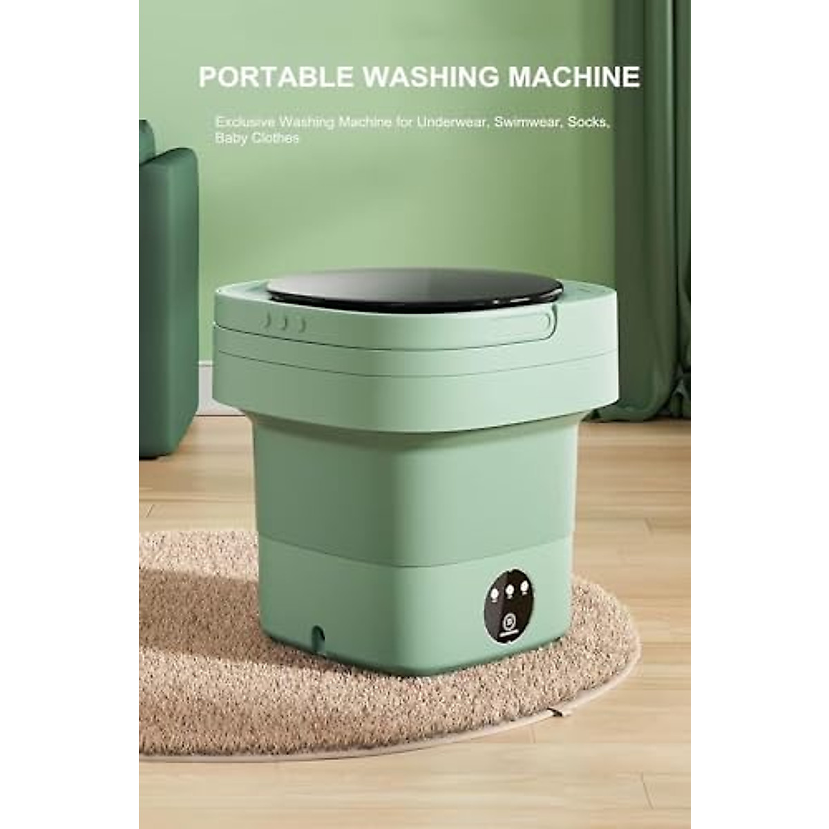 MacLehose Mini Portable Washing Machine,9L, Mini Washer and Dryer Combo, Foldable,Portable Washer Machine for Baby Clothes, Underwear or Socks,Small Clothes, Camping&Travel Laundry,Mini Washer