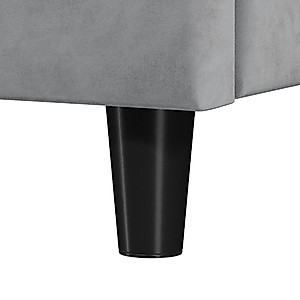 Yaheetech Upholstered Platform Bed with Wing Side Headboard,Heavy Duty Wooden Slat Support/No Box Spring Needed/Easy Assembly, Light Gray Full Bed