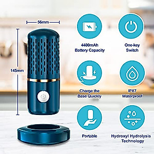 Vegetable Cleaner Device, Kallodear Fruit and Vegetable Washing Machine with USB Rechargeable Base OH-ion Purification Technology for Cleaning Vegetable Fruit - Blue