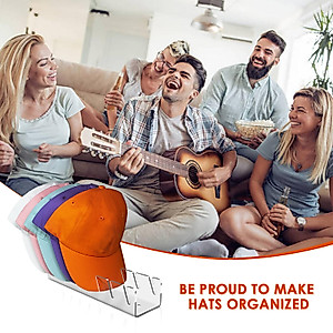 Hat Stand for Baseball Caps, 2 Pack Hat Organizer and Display, Acrylic Hat Rack for 14 Baseball Caps for Bedroom, Closet, Dresser, Entryway, Office