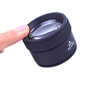 BronaGrand 30X Optics Loupes Magnifier Loop Microscope Magnifying Glass Lens Portable for Jeweler,Coins,Stamps
