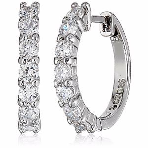 Amazon Essentials Sterling Silver Hinged Huggie Hoop Earrings (previously Amazon Collection)