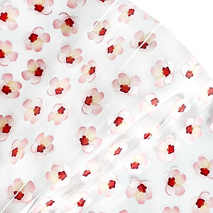 ONEART | Watercolor Floral Clear TPU Vinyl, 12" x 54" Transparent Waterproof Crystal Transparent Plastic Fabric for Bows Earrings Bags-Pink