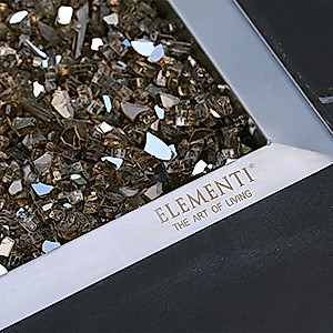 Varna Marble Fire Pit 59.8" x 28" Outdoor Patio Firepit Includes Fire Glass Modern Fire Pits & Outdoor Fireplaces for Garden, Deck, Indoor & Outdoor Heating