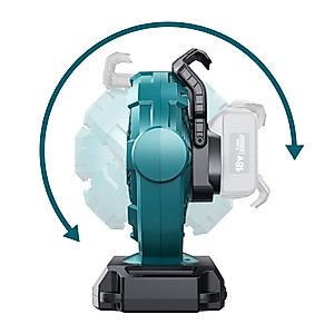 DTEZTECH Cordless Fan Powered by Makita 18V LXT Lithium-ion Battery/DC Cord, Floor Fan Battery Operated, 8-1/2" Fan for Camping, Gym, Garage, Travel, Office, Bedroom