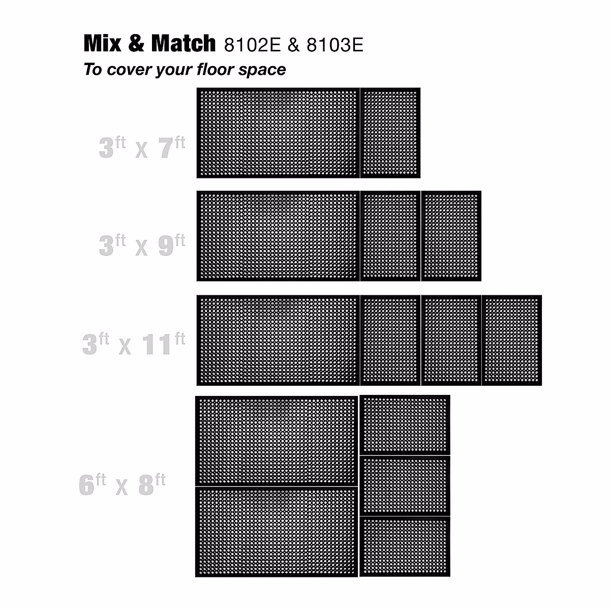 Shepherd Hardware 8102E Indoor/Outdoor Recycled, 24 x 36 x 1/2 Inches, Black Rubber Mat, 2' x 3' x 1/2"