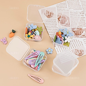 AUEAR, 40 Pack Mini Clear Plastic Storage Containers Box with Hinged Lids Empty Hinged Boxes