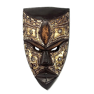 NOVICA Decorative Wood Mask, Brown