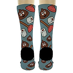 ThisWear Practical Joke Gifts for Women and Men TP and Poop Socks Funny Accessories 6-Pair Novelty Crew Socks