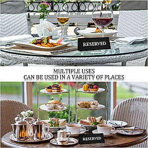 20 Pieces Reserved Table Sign for Wedding Table, Acrylic Double Side Reservation Signs for Tables, Black Reserved Seat Signs for Restaurants Wedding, Guest Reservation Sign for Table
