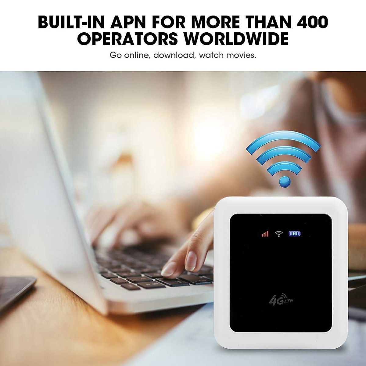 4G LTE Mobile Hotspot 5200mAh Portable Charger Power Bank, Mini Mobile Router with Travel Power Bank Support WiFi Hotspots Auto Establishment, Mobile Power Bank&Pocket WiFi, Only Supported in Europe