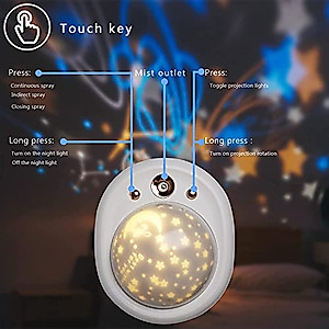 HMLUESR Baby Cool Mist Humidifiers for Bedroom Quiet - 16.91 OZ Small Humidifiers for Home with Night Light & Star Projector for Kids, Babies, Girls as Best Gift