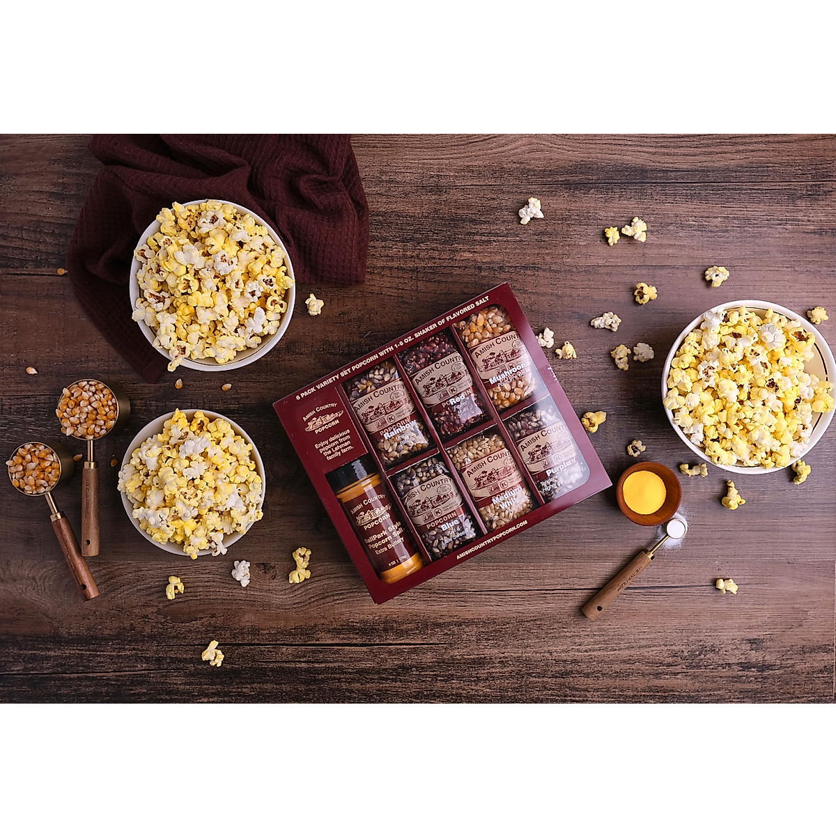 Amish Country Popcorn | Popcorn Kernel Variety Set with ButterSalt | 6-4 oz Bags | Old Fashioned, Non-GMO and Gluten Free