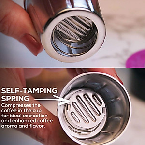 EZ-Cup Stainless Steel Reusable K Cup Coffee Pod for Keurig + 25 Disposable Paper Filters - Refillable Capsule Compatible with Keurig 1.0 2.0 K-Slim K-Mini Plus K-Duo K-Series & Other Select Models