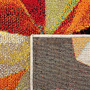 SAFAVIEH Porcello Collection 8' x 10' Orange / Red PRL6940P Modern Abstract Non-Shedding Living Room Dining Bedroom Area Rug