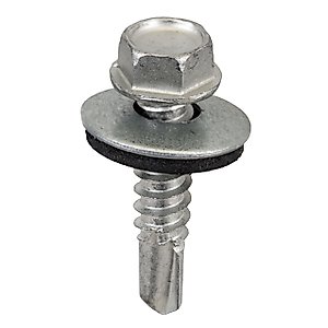 Acorn Metal-Metal Roofing Screws #12 x 1", Galvanized Steel, Bag of 250 Pieces