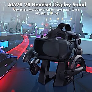 AMVR VR Headset Display Stand and Controllers Holder for Steam Valve Index Virtual Reality Mount Station