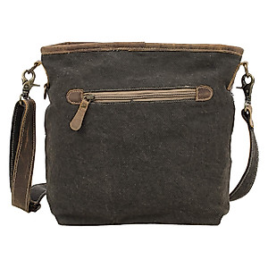 Myra Bag Burnt Sienna Upcycled Canvas Cotton & Leather Shoulder Bag S-1543