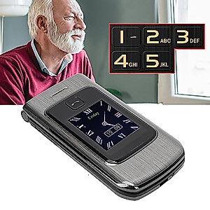 Luqeeg Dual SIM Flip Cell Phone with Dual Screen, 2G Unlocked Flip Phone, Big Button, SOS Function, 4800mAh Battery, LED Flashlight & Loud Sound, Senior Flip Phone for Elderly, Kids