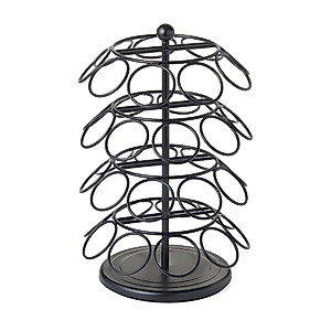 Nifty K Cup Holder – Compatible with K-Cups, Coffee Pod Carousel | 36 K Cup Holder, Spins 360-Degrees, Lazy Susan Platform, Modern Black Design, Home or Office Kitchen Counter Organizer