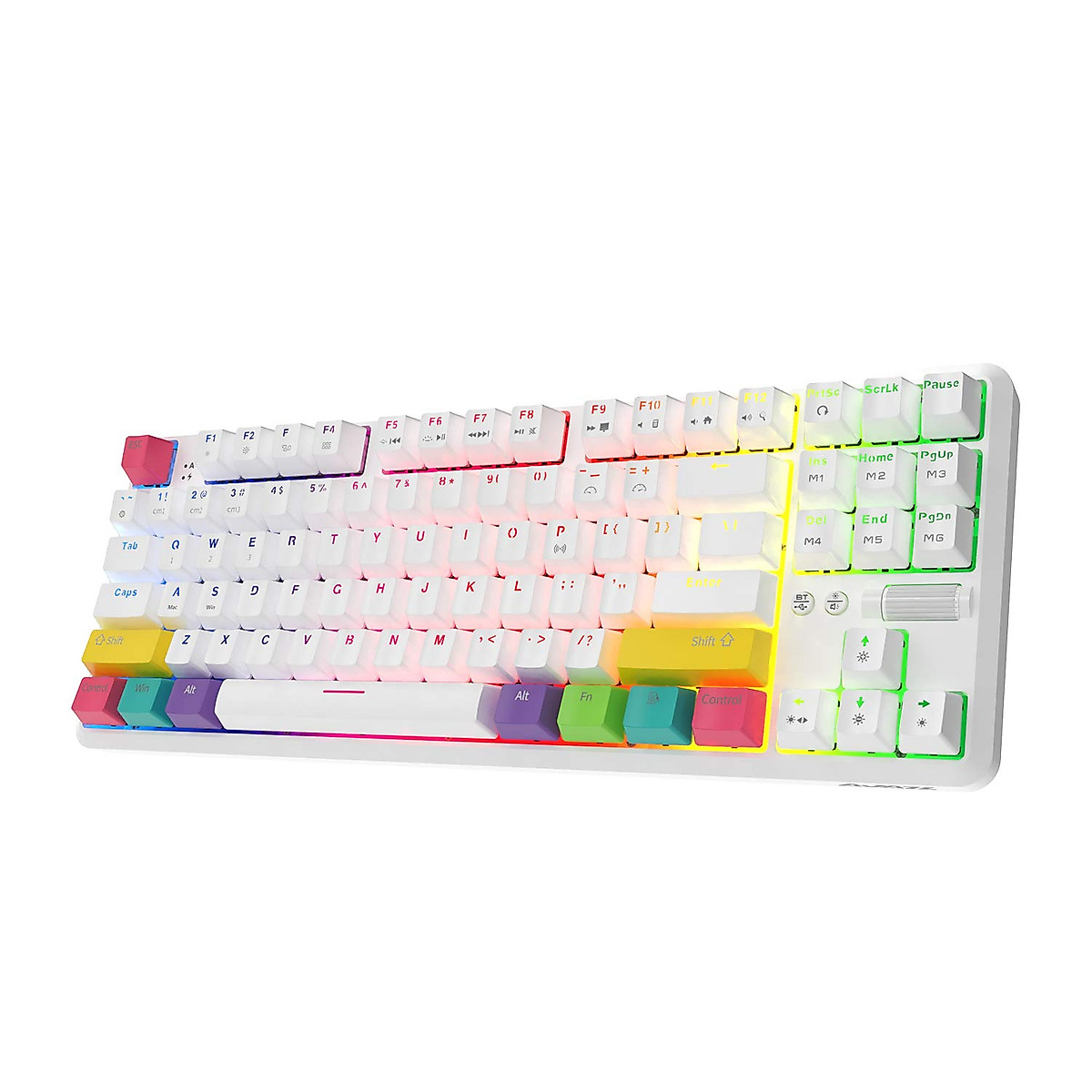 FIRSTBLOOD ONLY GAME. K870T 80% Bluetooth/Wired Dual Mode Mechanical Keyboard, 87 Keys Compact Computer Keyboard with Red Switch, RGB Backlight