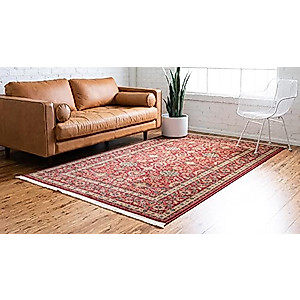 Rugs.com Chelsea Collection Rug – 5' x 8' Red Medium Rug Perfect for Bedrooms, Dining Rooms, Living Rooms
