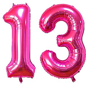 WEIKA 40 Inch Hot Pink Number 12 Balloons, Giant Jumbo Helium Number Balloon for 12th / 21th Birthday Party Girls Women Engagement Photo Shoot 12/21 Anniversary Party Decorations