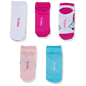 L.O.L. Surprise! girls Lol Surprise! 5 Pack Shorty Socks, Assorted Pink, Shoe Size 3-8 US