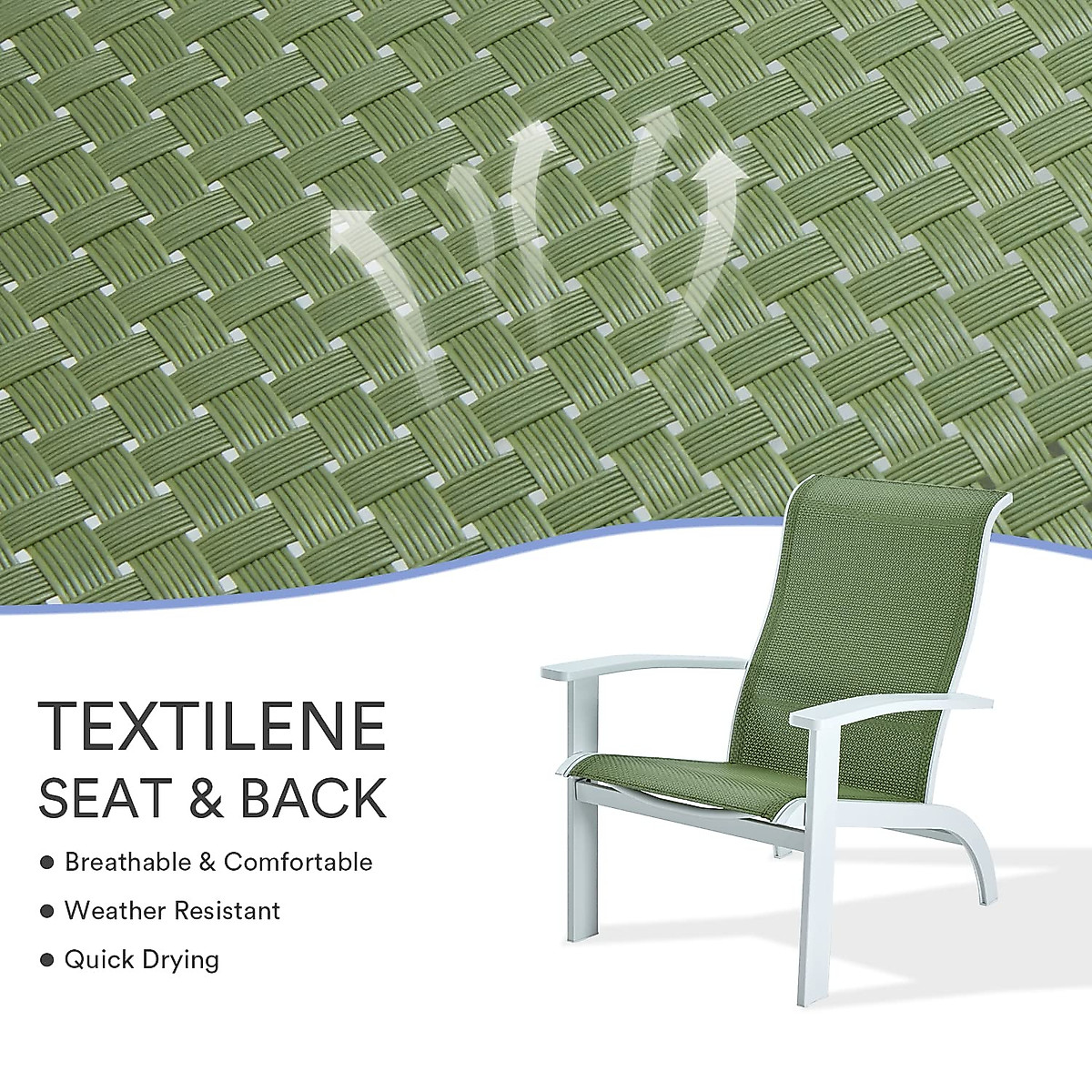 VICLLAX 2 Pieces Adirondack Chairs Outdoor Furniture Patio Chairs for Beach, Pool, and Fire Pit Seating, Green