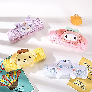 PERFECTSIGHT Kawaii Spa Headbands for Women & Girls - 2 Pack Cute Soft Fleece Facial Headbands for Makeup, Skincare and Face Washing