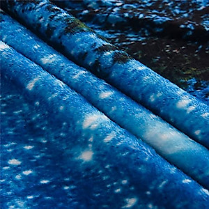 Goodbath Throw Blanket, Starry Night Galaxy Forest Trees Fleece Throw Blanket for Couch Sofa Bed Traveling, 58 x 80 Inch