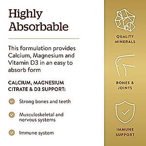 Solgar Calcium Magnesium with Vitamin D3, 300 Tablets - Promotes Healthy Bones, Supports Nerve & Muscle Function - Highly Absorbable Form - 60 Servings