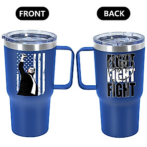 Icesip 20 oz Tumbler with Handle, insulated cup coffee mug with lid, straw and handle, Double Wall Stainless Steel Vacuum Coffee Tumbler travel mug spill proof, 1pcs Blue