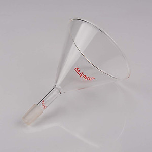 StonyLab Glass Short Stem Powder Funnel with 100 mm Top O.D. and 14/20 Inner Joint Filter Funnel Glass Funnel