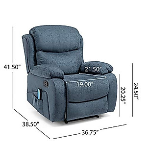 Christopher Knight Home Porterdale Massage Recliner, Charcoal + Black