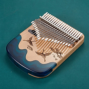 TienClef Kalimba Thumb Pianos 21 Keys Premium Beech Resin Spliced Plate Type Calimba Traditional Musical Instruments Portable Gift for Kids Adult Beginner ( Crane ), 21-BRPB-C