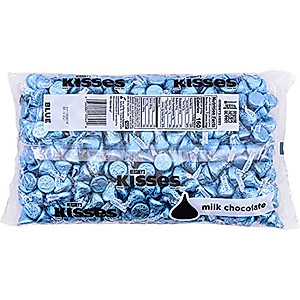 HERSHEY'S KISSES Blue Foils Milk Chocolate Candy, Bulk, 66.7 oz Bag (400 Pieces)