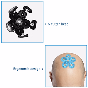 6 Men's Electric Shaver Replacement Heads, Electric Rotary Shavers Beard Razor Bald Shaver Heads with Cleaning Brush for Men