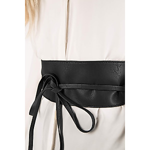 BlackButterfly Obi Waist Band Self Knot Tie Up Cinch Belt (Black, One Size)