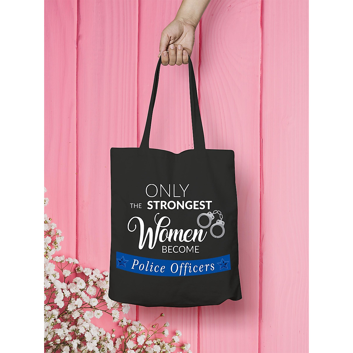 VAMSII Female Police Officer Gifts Police Tote Bag Policewoman Gift Police Academy Gifts Police Graduation Gifts Shopping Bag (Police Officer Tote)