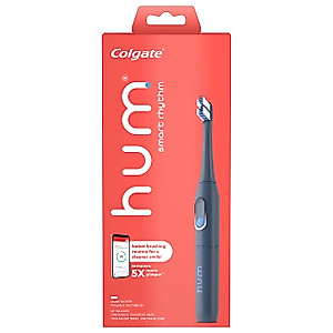 hum by Colgate Smart Rhythm Sonic Toothbrush Kit, Battery-Powered, Slate Grey