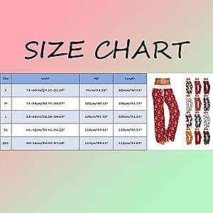 Sweatpants Womens,Womens Sweatpants with Pockets Christmas Print Elastic Waisted Baggy Sweatpants Drawstring Casual Baggy Baggy Sweatpants Xmas Graphic Print Rose Gold XL