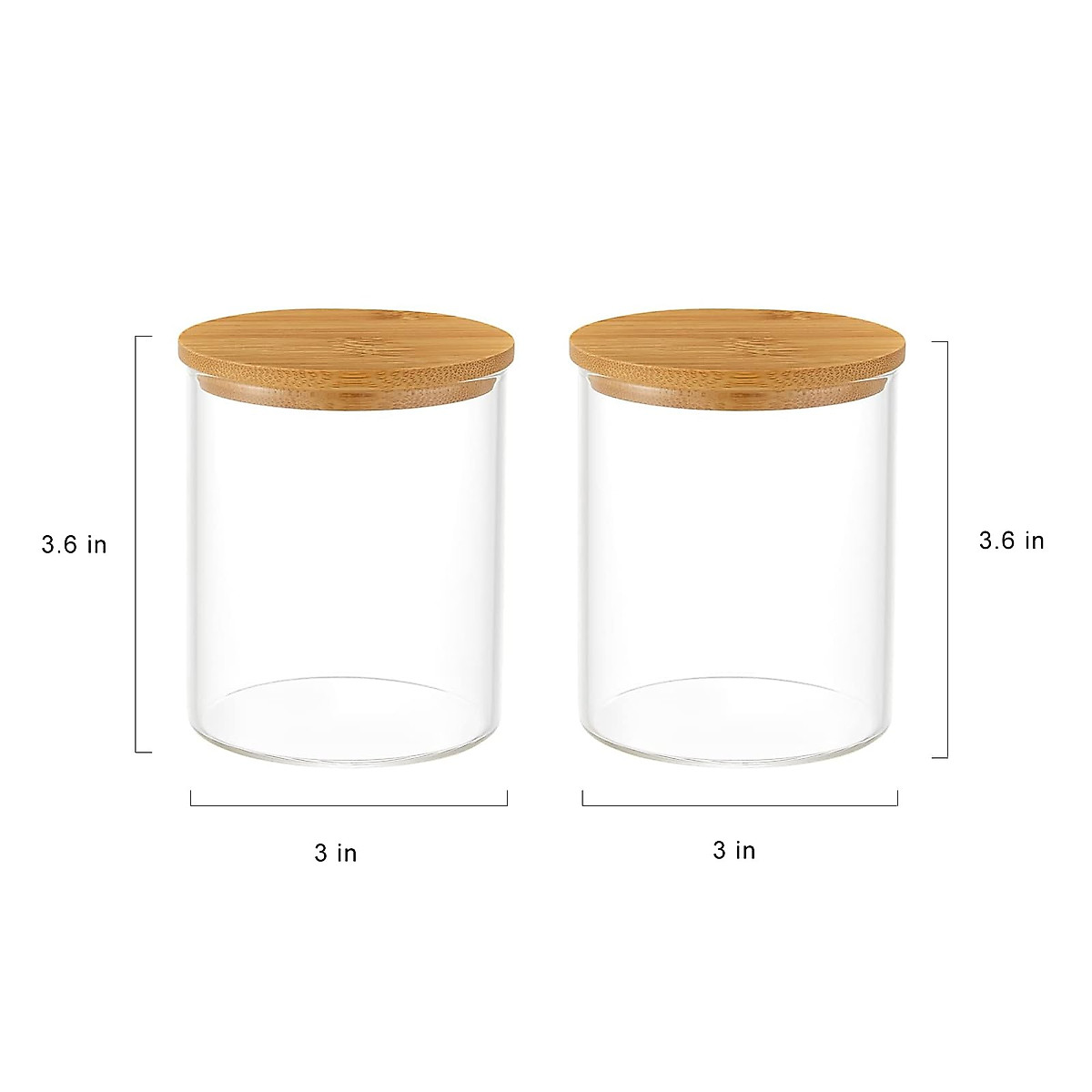 INIUNIK 3 Pack Glass Qtip Holder Bathroom Set, Clear Apothecary Jars with Lids, Cotton Ball Swab Round Holder Bathroom Essential Canisters Accessories for Organization and Storage