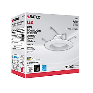 Satco S29313 LED Recessed Downlight Retrofit, 9.8 Watts, 5-6 Inches, White