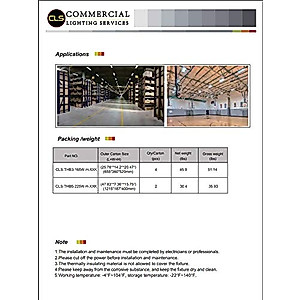 Commercial Lighting Services LED HighBay Light 165 Watt Warehouse Light, 21450 Lumens, 5000 Kelvin High Bay