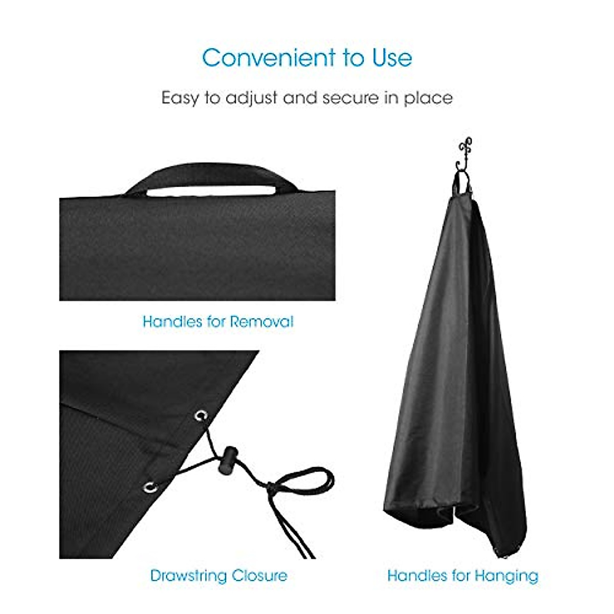 Unicook Smoker Cover 30 Inch, Heavy Duty Waterproof Charcoal Kettle Grill Cover, Fade Resistant Barrel Cover, Fits Weber Char-Griller Akorn Kamado and More Grills, Round Smoker Cover 30" Dia x 36" H